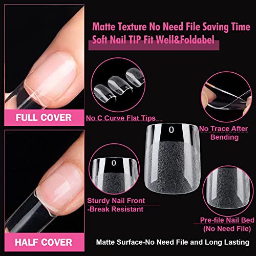 UNA GELLA Extra Short Square Fake Nails XS 216pcs Pre-shape Extra Short Square Press on Nails Extra Short Square Gel Tips for Full Cover Acrylic Short Square Nails False Nails For Nail Extension Home DIY Salon 12 Sizes Gelly Tips