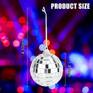 Mirror Disco Balls Set - Silver Disco Party Decoration Bright Reflective Mirror Christmas Balls Easy to Hang Suitable for Christmas, Wedding, Family Party Decoration (8)