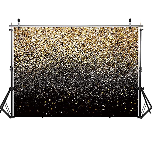 YYTDY 7X5FT Backdrop Bokeh Black Gold Backdrop Birthday Party Backdrop Ceremony Backdrop Studio Backdrop Photo Backgdrop Photo Studio Backdrop Group Photo Vinyl Backdrop D-29