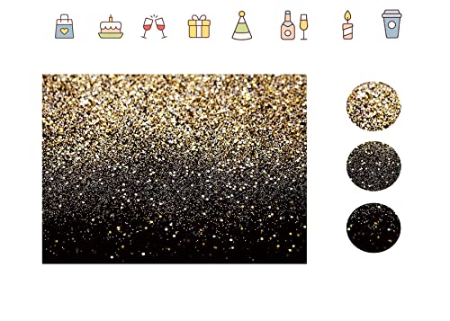 YYTDY 7X5FT Backdrop Bokeh Black Gold Backdrop Birthday Party Backdrop Ceremony Backdrop Studio Backdrop Photo Backgdrop Photo Studio Backdrop Group Photo Vinyl Backdrop D-29