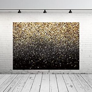 YYTDY 7X5FT Backdrop Bokeh Black Gold Backdrop Birthday Party Backdrop Ceremony Backdrop Studio Backdrop Photo Backgdrop Photo Studio Backdrop Group Photo Vinyl Backdrop D-29