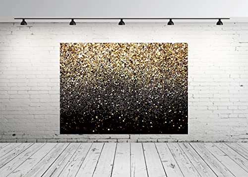 YYTDY 7X5FT Backdrop Bokeh Black Gold Backdrop Birthday Party Backdrop Ceremony Backdrop Studio Backdrop Photo Backgdrop Photo Studio Backdrop Group Photo Vinyl Backdrop D-29