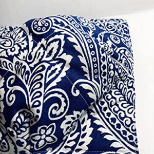 Best in Blue Cotton Print Microwave Bowl Cozy - 8.5 inches for up to 8 inch bowls - Home Made in Texas, USA (Mercy Paisley - Navy & White)