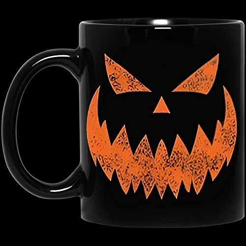 Jack O Lantern 15oz Ceramic Mug Halloween Mug Pumpkin Mug Hocus Pocus Witch Coffee Mug Halloween Coffee Mug Spooky Mug Jack-O-Lantern Mug, Black