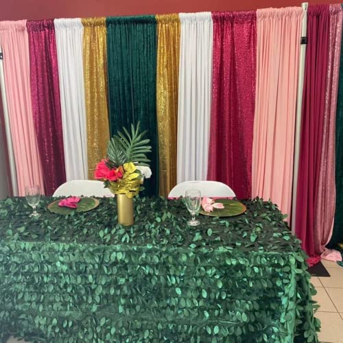 Velvet Emerald Green Curtains for Draping, Backdrop Curtain Panel - 8ft H x 52" W Drape- for Birthday Party, Bedroom, Living Room,and Any Events!