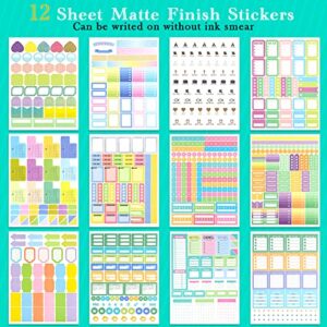 Planner Stickers,24 Sheet/1300+ Calendar Stickers for Adults Planner, Planner Stickers and Accessories for Women Work， Enhance Life Productivity