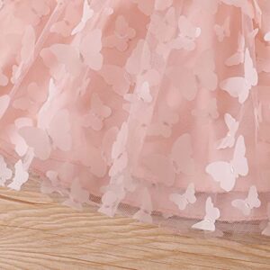 PATPAT Baby Girl Dress Long Sleeve Tutu Dress Infant Girl Tulle Dress Flower Girl Party Birthday Princess Dresses Light Pink 18-24 Months