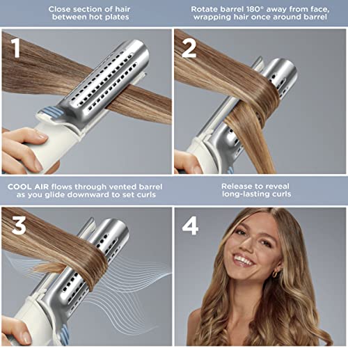 INFINITIPRO BY CONAIR 2-in-1 Cool Air Curling Iron and Flat Iron Luxe, Protects Against Damage and Locks in Style for Effortless Long Lasting Curls, Waves & Straight Looks with One Tool