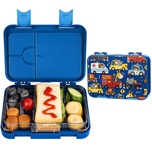 AOHEA Bento Lunch Box for Kids: BPA Free Kids Bento Box Toddler Lunch Box for Daycare or School (Blue)