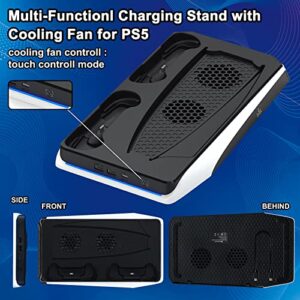 BRHE Charging Dock for Playstation 5,PS5 Charging Station with 2 Controller Charger,Cooling Fan,and 12 Game Storage - All-in-One Design for PS5 Accessories