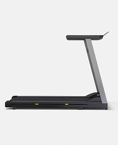 SSPHPPLIE 300 lb Capacity Foldable Treadmill - 3.0HP Portable Folding Treadmills for Home & Office, with Online Events, 12 Programs(App) (Yellow Logo)