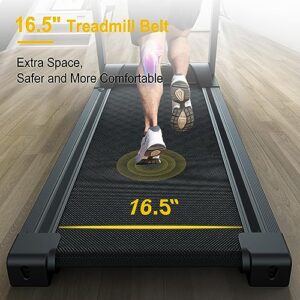 SSPHPPLIE 300 lb Capacity Foldable Treadmill - 3.0HP Portable Folding Treadmills for Home & Office, with Online Events, 12 Programs(App) (Yellow Logo)