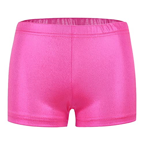 Toddler Girls Glitter Ballet Dance Shorts Bike Short Breathable Playgrounds Gymnastics Shorts Pants Girls Black Workout Pants (Hot Pink, 4-5 Years)