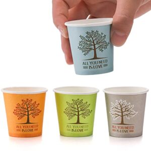 AVLA 800 Pack Bathroom Cups, 2 OZ Disposable Paper Mouthwash Cups, Small Hot Cold Beverage Drinking Cup, Mini Colorful Espresso Cups for Parties, Picnic, Barbecue, Travel and Events, Tree Pattern