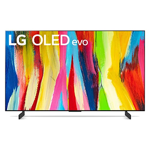 LG 42-Inch Class OLED evo C2 Series Alexa Built-in 4K Smart TV, 120Hz Refresh Rate, AI-Powered 4K, Dolby Vision IQ and Dolby Atmos, WiSA Ready, Cloud Gaming (OLED42C2PUA, 2022) (Renewed)