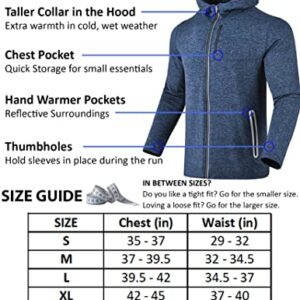 Liberty Imports 2 Pack Mens Zip Up Hoodies, Fleece Thermal Performance Tech Training Jackets, Lightweight Running Sweatshirts with Zipper Pockets (X-Large, 2-Pack: Gray/Navy)