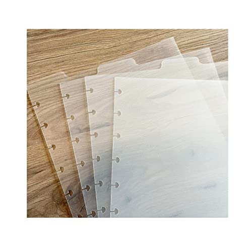 Dashboard Semi-Transparent Blank Top Index Dividers for 9-Discs Classic Happy Planners