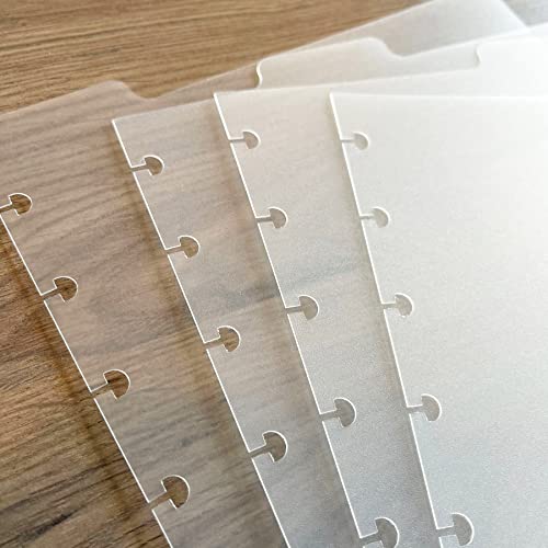 Dashboard Semi-Transparent Blank Top Index Dividers for 9-Discs Classic Happy Planners