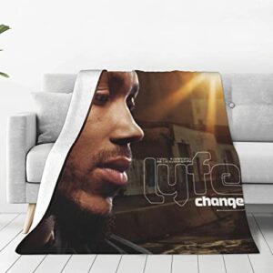 flannel blanket lyfe jennings soft lightweight throw blanket warm durable sofa couch decor beding 50"x40"