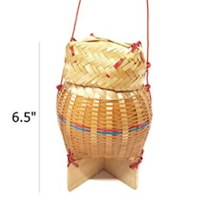 DOI ● DOI Sticky Rice Serving Bamboo Basket Owl Shape