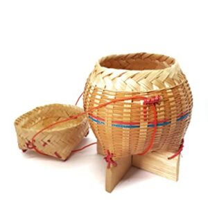 DOI ● DOI Sticky Rice Serving Bamboo Basket Owl Shape