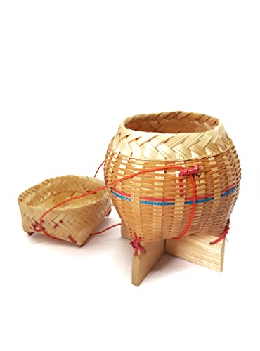 DOI ● DOI Sticky Rice Serving Bamboo Basket Owl Shape