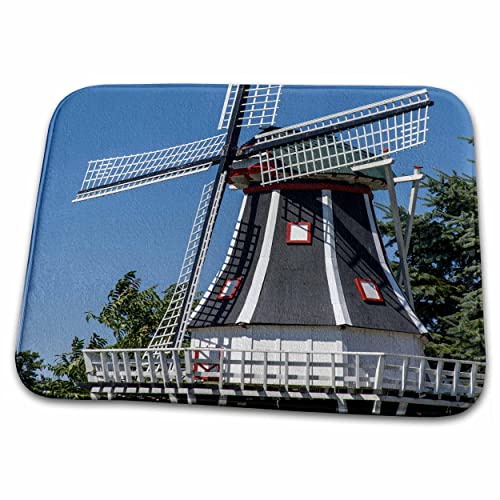 3dRose Windmill at Nelis Dutch Village. Holland, Michigan, USA. - Dish Drying Mats (ddm-208395-1)