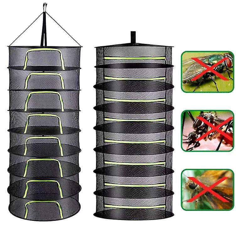 Layers Drying Net for Herbs Hanging Basket Folding Dry Rack Herb Drying Net Dryer Bag Mesh for Flowers Buds Plants Organizer (2 Tiers)