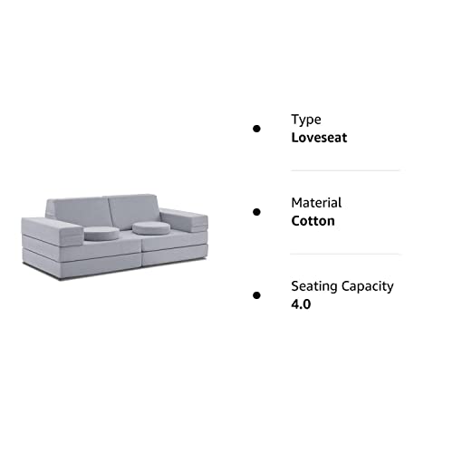 jela Kids Couch 10PCS Luxury, Floor Couch Floor Sofa Modular Furniture for Adults, Playhouse Play Set for Toddlers Babies, Modular Foam Play Couch (Classic, Moonlight Grey)