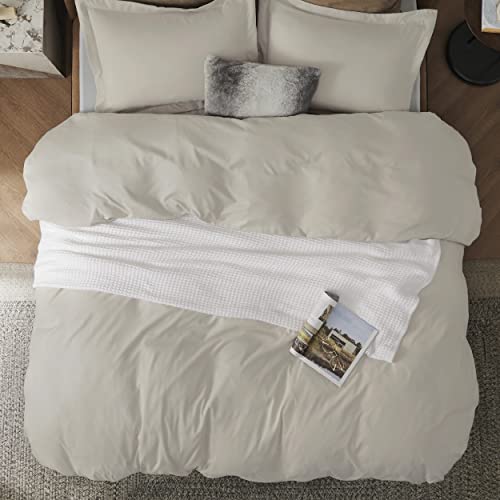 Bedsure Light Khaki Duvet Cover California King Size - Soft Brushed Microfiber Duvet Cover for Kids with Zipper Closure, 3 Pieces, Include 1 Duvet Cover (104"x98") & 2 Pillow Shams, NO Comforter