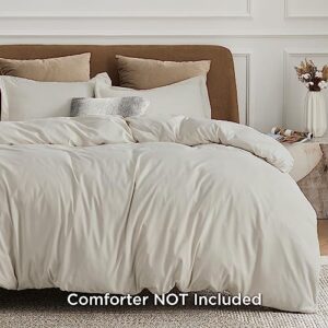 Bedsure Light Khaki Duvet Cover California King Size - Soft Brushed Microfiber Duvet Cover for Kids with Zipper Closure, 3 Pieces, Include 1 Duvet Cover (104"x98") & 2 Pillow Shams, NO Comforter