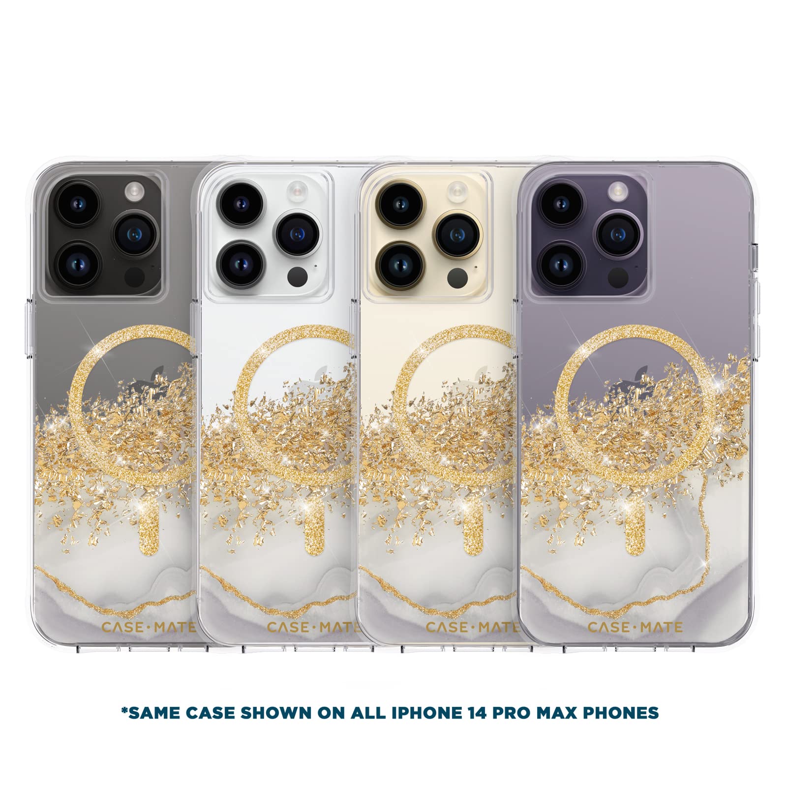 Case-Mate iPhone 14 Pro Max Case - Karat Marble [10FT Drop Protection] [Compatible with MagSafe] Magnetic Cover with Cute Bling Sparkle for iPhone 14 Pro Max 6.7", Anti-Scratch, Shock Absorbent, Slim