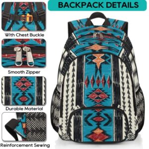 Pardick Ethnic Aztec School Backpacks for Girls Boys Teens Students - Aztec Print College Schoolbag Book Bag - Water Resistant Travel Backpacks for Women Men