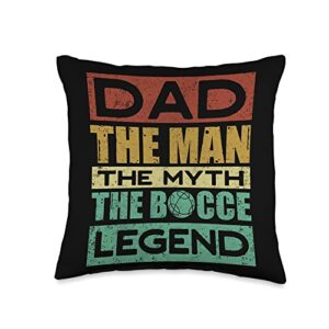 boules - lawn bowls bocce ball sports designs ball player boules bocce father throw pillow, 16x16, multicolor