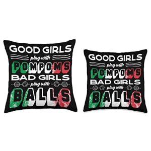 Boules - Lawn Bowls Bocce Ball Sports Designs Ball Boules Female Bocce Player Throw Pillow, 18x18, Multicolor