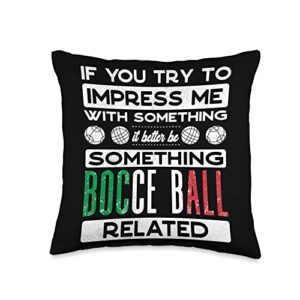 boules - lawn bowls bocce ball sports designs ball player boules bowls bocce funny throw pillow, 16x16, multicolor