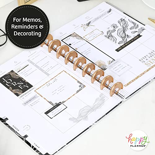 The Happy Planner Sticker Pack for Calendars, Journals and Projects –Multi-Color, Easy Peel – Scrapbook Accessories –Gold & Black Theme – 30 Sheets, 609 Stickers Total