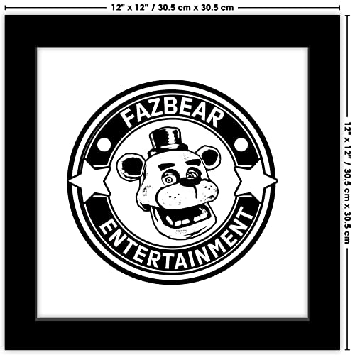 Trends International Gallery Pops Five Nights at Freddy's - Fazbear Entertainment Logo Wall Art Wall Poster, 12" x 12", Black Framed Version