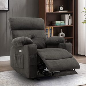 consofa power recliner chair- electric recliner chairs with extended footrest - plush fabric recliner chair with cup holder, usb charging, reclining chairs for living room