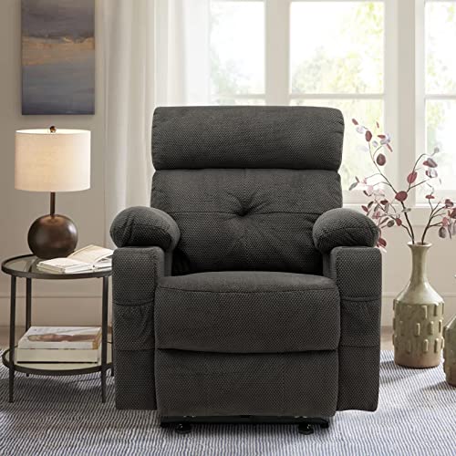 Consofa Power Recliner Chair- Electric Recliner Chairs with Extended Footrest - Plush Fabric Recliner Chair with Cup Holder, USB Charging, Reclining Chairs for Living Room