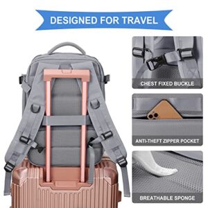 Large Travel Backpack Women, Carry On Backpack,Backpack Waterproof Outdoor Sports Rucksack Casual Daypack, Grey