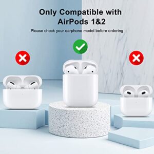 AIIEKZ Compatible with AirPods Case Cover, Soft Silicone Case with Gold Heart Pattern for AirPods 2&1 Generation Case with Cute Daisy Keychain for Girls Women (White)