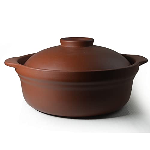 Casserole Clay Pot Heat-resistant Premium Ceramic 60oz Bowls Lid Cooking Soup Red Sand