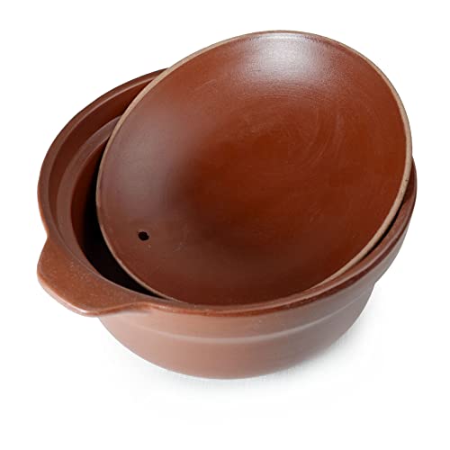 Casserole Clay Pot Heat-resistant Premium Ceramic 60oz Bowls Lid Cooking Soup Red Sand