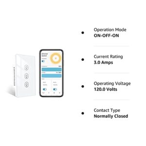 MoesGo 3 Gang Smart Dimmer Switch, Independently Control 3 Lights, Single Pole, Neutral Wire Needed, Smart Light Switch for Dimmable LED/CFL/INC Bulbs, Work with Alexa/Google Home, White