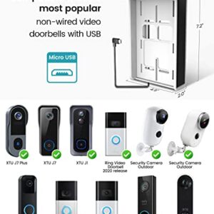 XTU Solar Charger for Video Doorbell, Compatible with Doorbell 2nd Gen (2020 Release), and All Battery-Powered doorbells Cameras (with Micro USB Port), Waterproof Continuous Charging