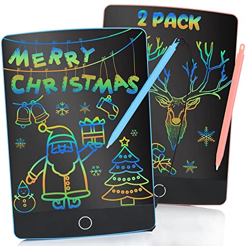 2 Pack LCD Writing Tablet, 8.5" Full Screen Doodle Board, Colorful Scribbling Erasable Drawing Pad, Educational Toy Learning Travel Games for Boys Girls Age 3 4 5 6 7 8