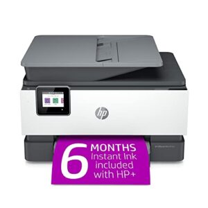 hp officejet pro 9018e wireless color all-in-one printer with bonus 6 months instant ink with hp+ (1g5l5a), white