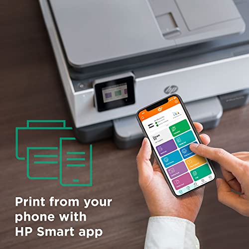 HP OfficeJet Pro 9018e Wireless Color All-in-One Printer with Bonus 6 Months Instant Ink with HP+ (1G5L5A), White