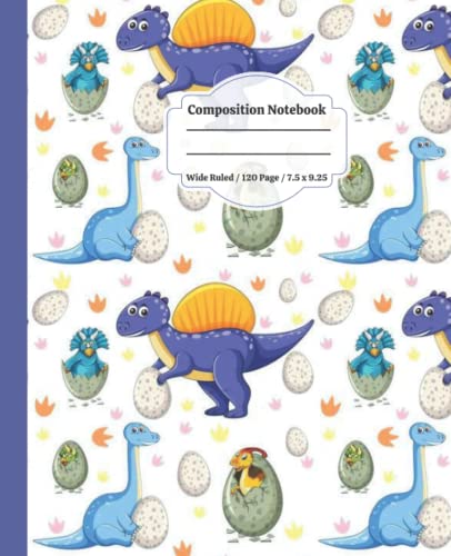 Dinosaur Composition Notebook: My Dinosaur Composition Notebook Journal For Kids Grade K-2,Cute Kawaii Aesthetic Preppy Composition Notebooks | ... Lined Notebooks For School And Kindergarten